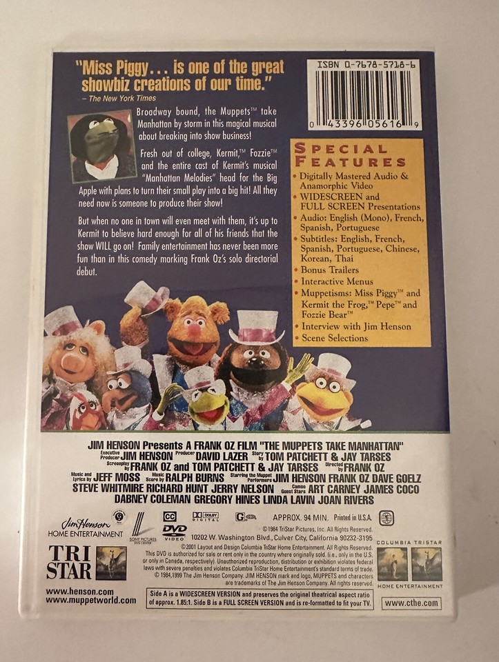 THE MUPPETS TAKE MANHATTAN” DVD (Great Condition) Free Shipping ...