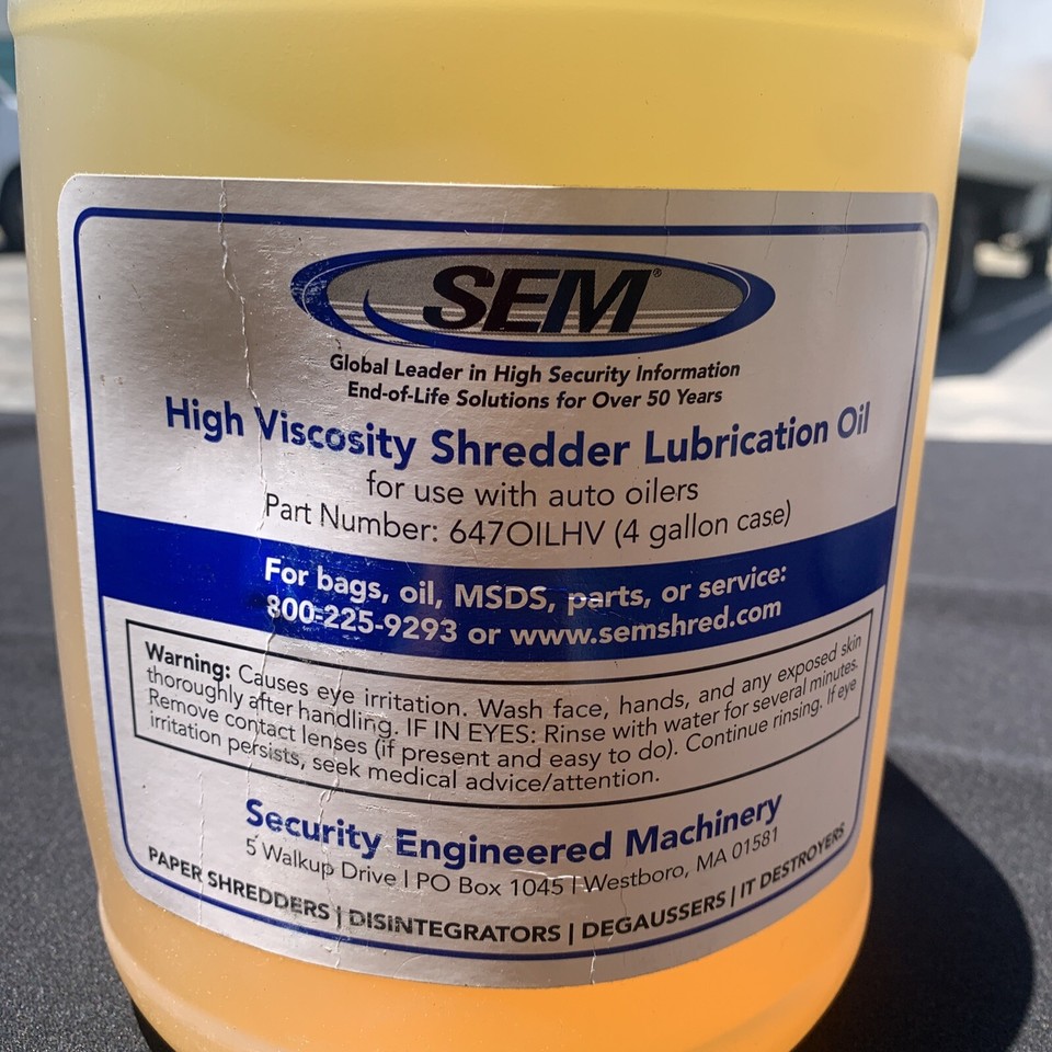 SEM High Viscosity Shredder Oil 647OILHV 1 Gallon | eBay