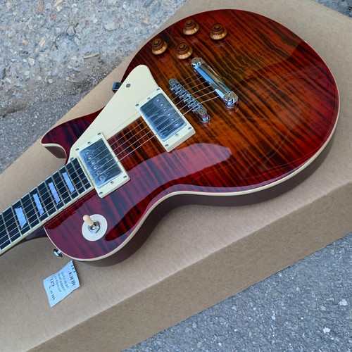 Top Quality Red Flame Maple Top Solid Mahogany Body 6 Strings Electric ...