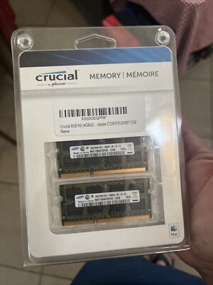 NIB Crucial by Micron Apple Mac Compatible Memory 8 GB (4GB x 2) Kit ...