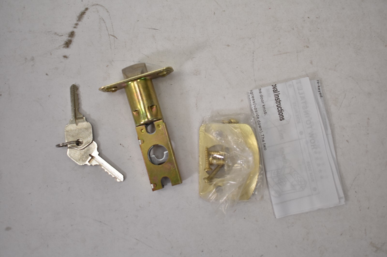 MFS Supply Polished Brass Entry Lock w Keys 76667 Hardware Pack Door ...