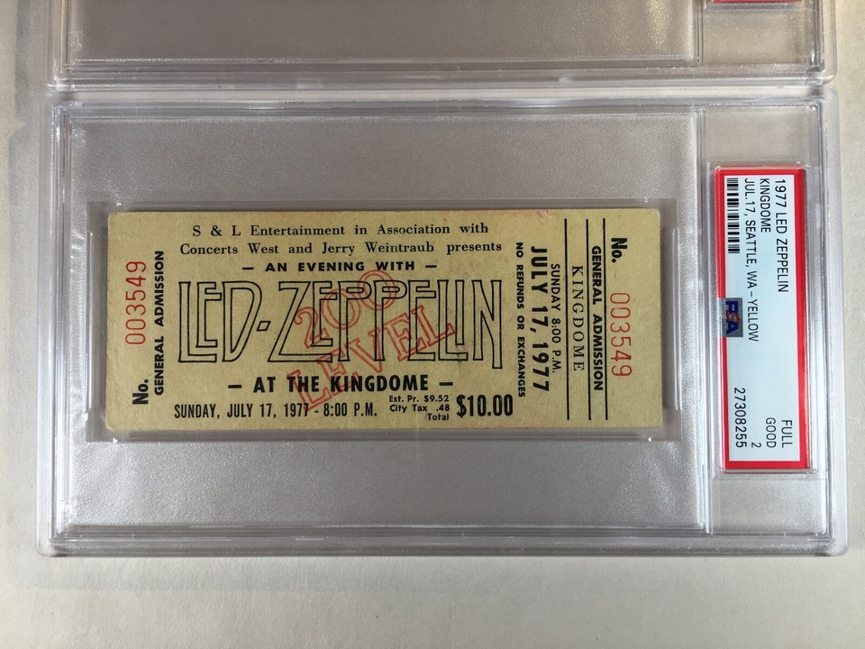 1977 Led Zeppelin Concert Ticket (PICK ONE) Seattle Washington PSA | eBay