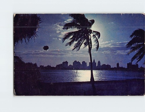 Postcard Moon Over Miami Florida | eBay