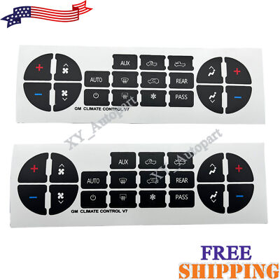 2x AC Climate Control Dash Button Decals Black For GMC Buick CHEVROLET ...