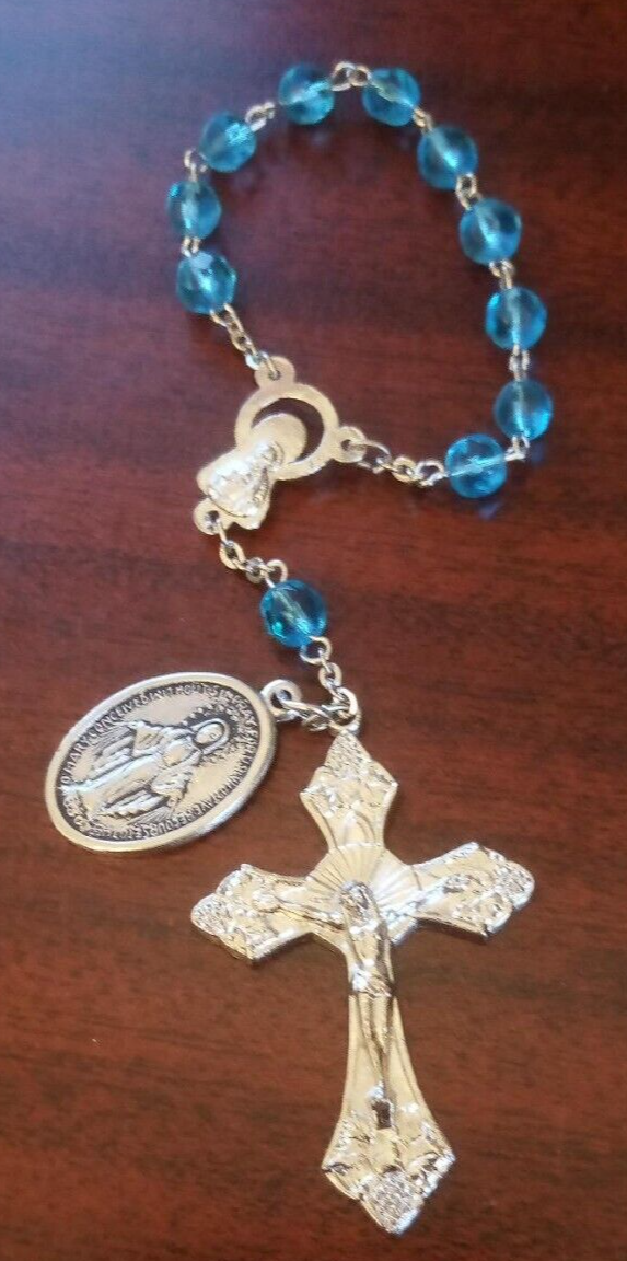 Vintage Immaculate Conception Chaplet Crystal beads Catholic Rosary ...