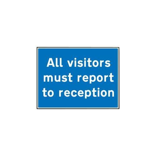 SIGN, VISITORS REPORT RECEPTION, RIGID PLASTIC , 17591Q | eBay UK