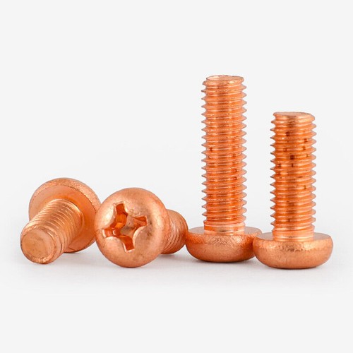 99.9% Pure Copper Phillips Cross Pan Head Machine Screws 4# 6# 8# 10 ...