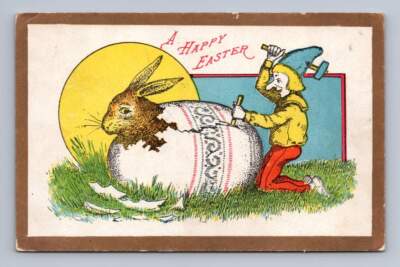 Long-Nosed Elf Hammering Open Easter Egg ~ Strange Antique Fantasy ...