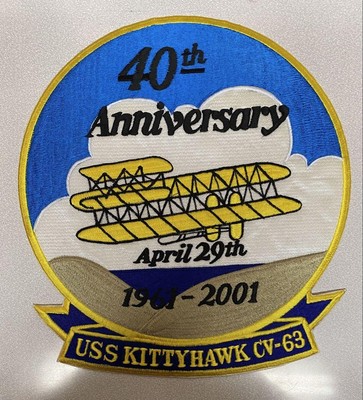 USS KITTY HAWK CV-63 Embroidered Patch Unique Design 11.22 in x 10.24 ...