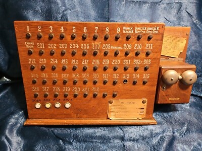 C. 1907 BELL SCHOOL OAK SWITCHBOARD & RINGER BOX WESTERN ELECTRIC ...