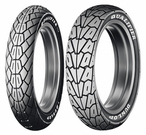 Dunlop 110/90-18 & 150/90-15 Raised White Letter Qualifier Tire Set ...
