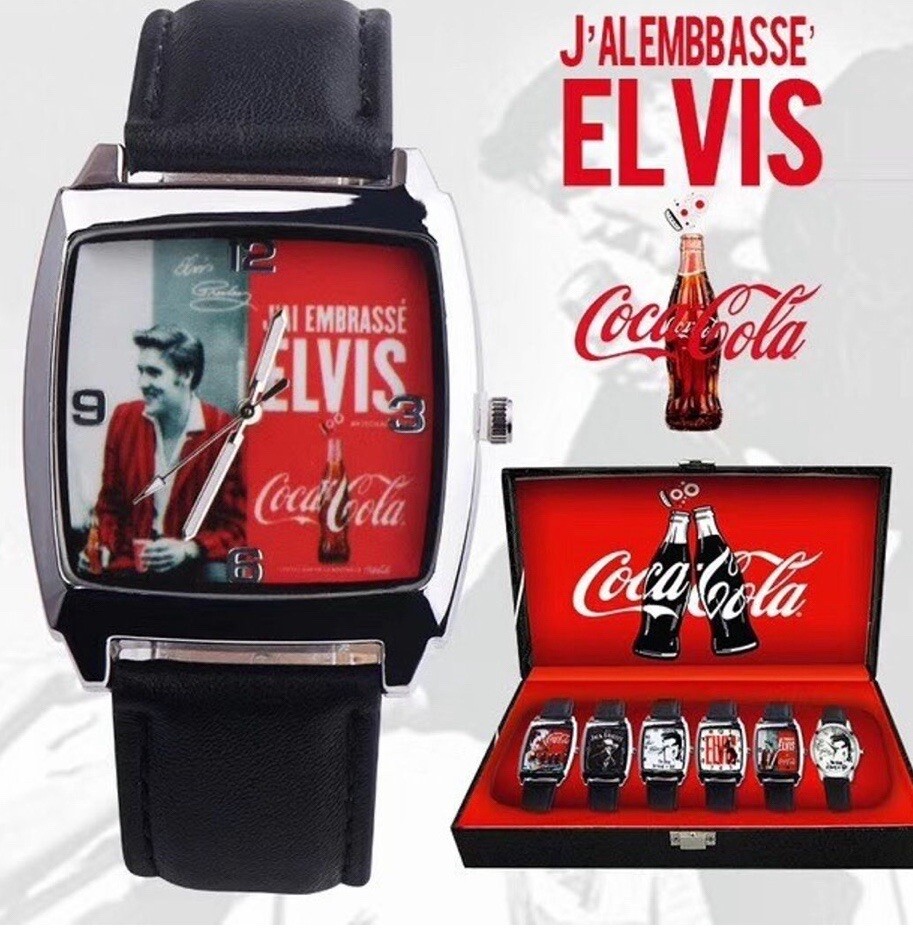 Elvis Presley - J’ai Embrassé Coca Cola Men’s Wrist Watch-White (LD1 ...