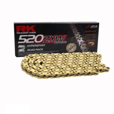 Motorcycle Chain GOLD XW Ring RK GB520ZXW With 98 Links And Hollow Pin ...