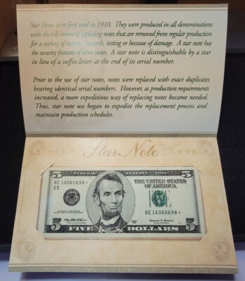 $5 Five Dollar STAR NOTE US Currency FRN Series 1999 Full House | eBay