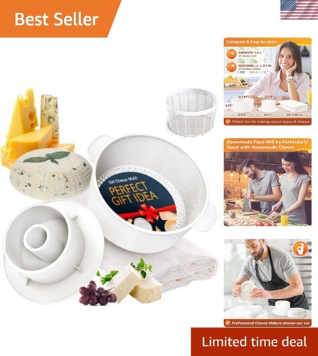 Modern Cheese Mold and Cheesecloth Set: All-in-One Home Cheesemaking ...