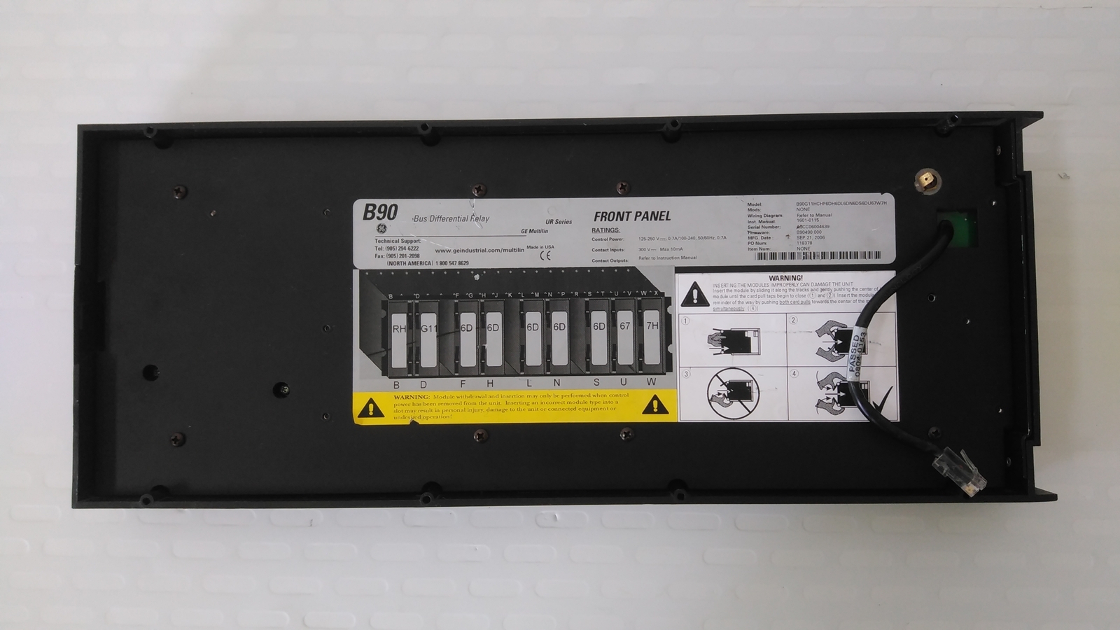GE Multilin, Used / B90G11HCHF6DH6DL6DN6DS6DU67W7H / Front Panel, B90 ...