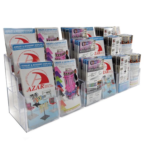 Azar Displays Three-Tiered Tri-Fold Brochure Counter Display (18 ...