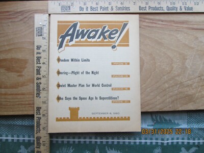 Awake! watchtower magazine sept 8 1960 Jehovah's Witnesses | eBay