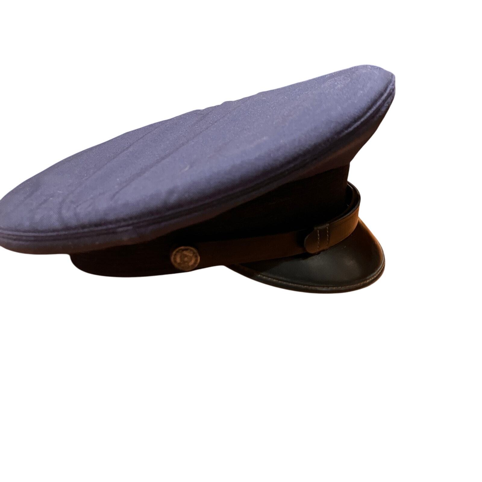 Police Military Dress Hat Blue Costume Cosplay Size 7.5 Security Visor ...