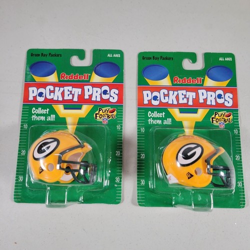 Green Bay Packers Mini Helmet Pocket Pros Lot of 2 Riddell in Package ...