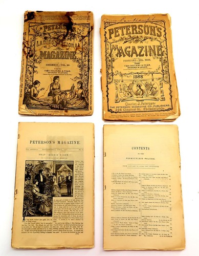 4 Antique 1880's Peterson's Ladies National Magazine ~ Rough Shape Lot ...