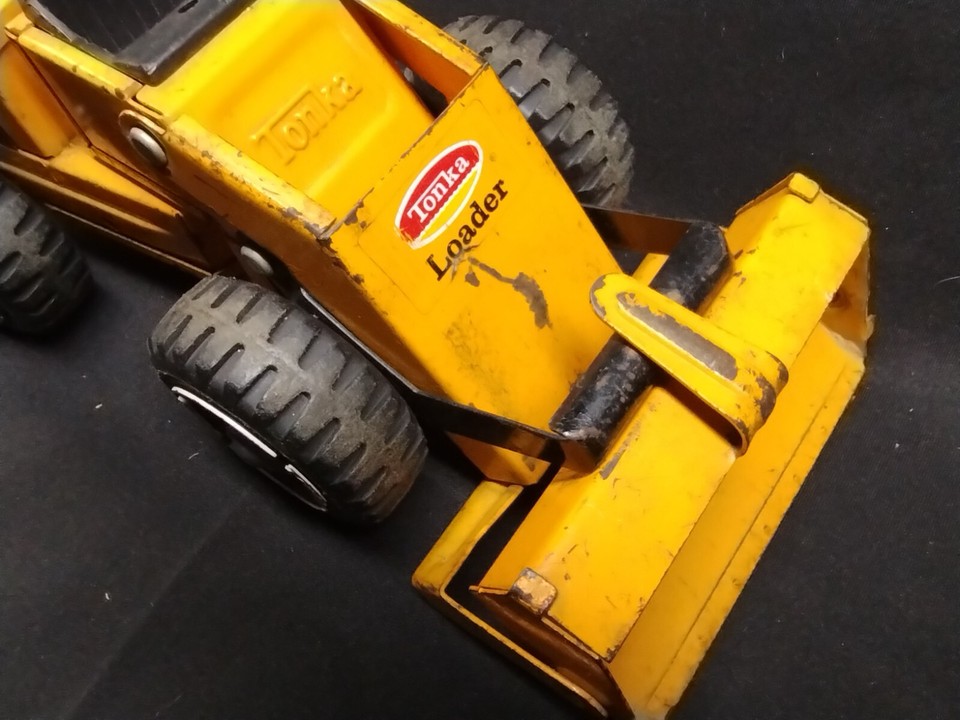 Vintage TONKA Loader::Pressed Steel Construction Vehicle::Orange | eBay