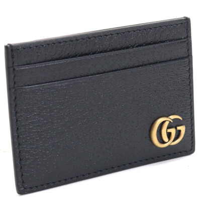 GUCCI GG Marmont Card Case Money Clip Black Leather W10×H7cm | eBay