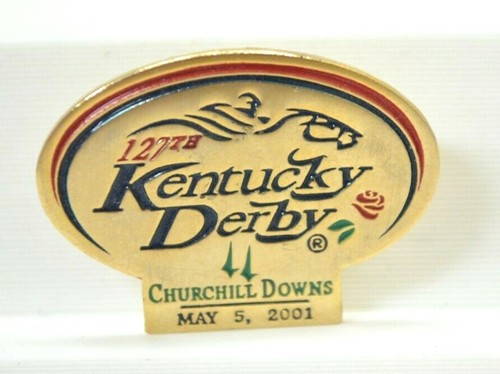Kentucky Derby Pin Churchill Downs 127th 2001 Gold Tone Enamel Lapel ...