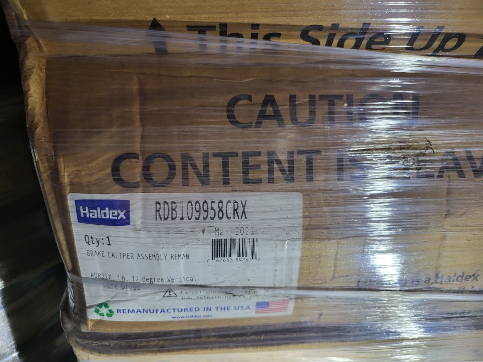 Midland Haldex RDB109958CRX Disc Caliper Left Vertical D1369 K109958 ...