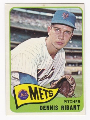 DENNIS RIBANT 1965 Topps Baseball RC # 73 New York Mets Rookie Ex Plus ...