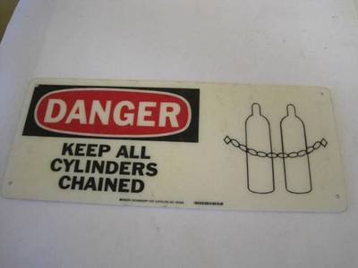 Danger Keep All Cylinders Chained Brady Signmark 69308 17" x 7 ...
