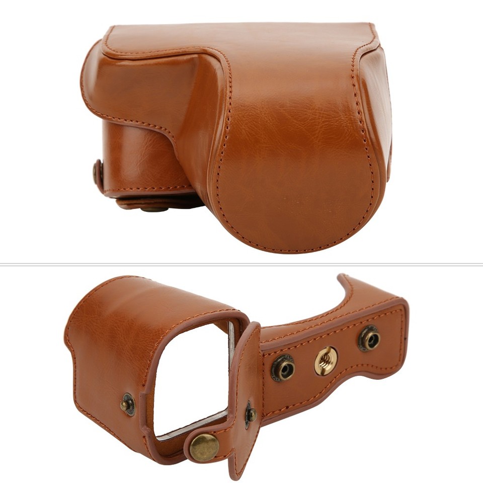 Pu Leather Camera Bag Package Removable Battery Case With Shoulder ...