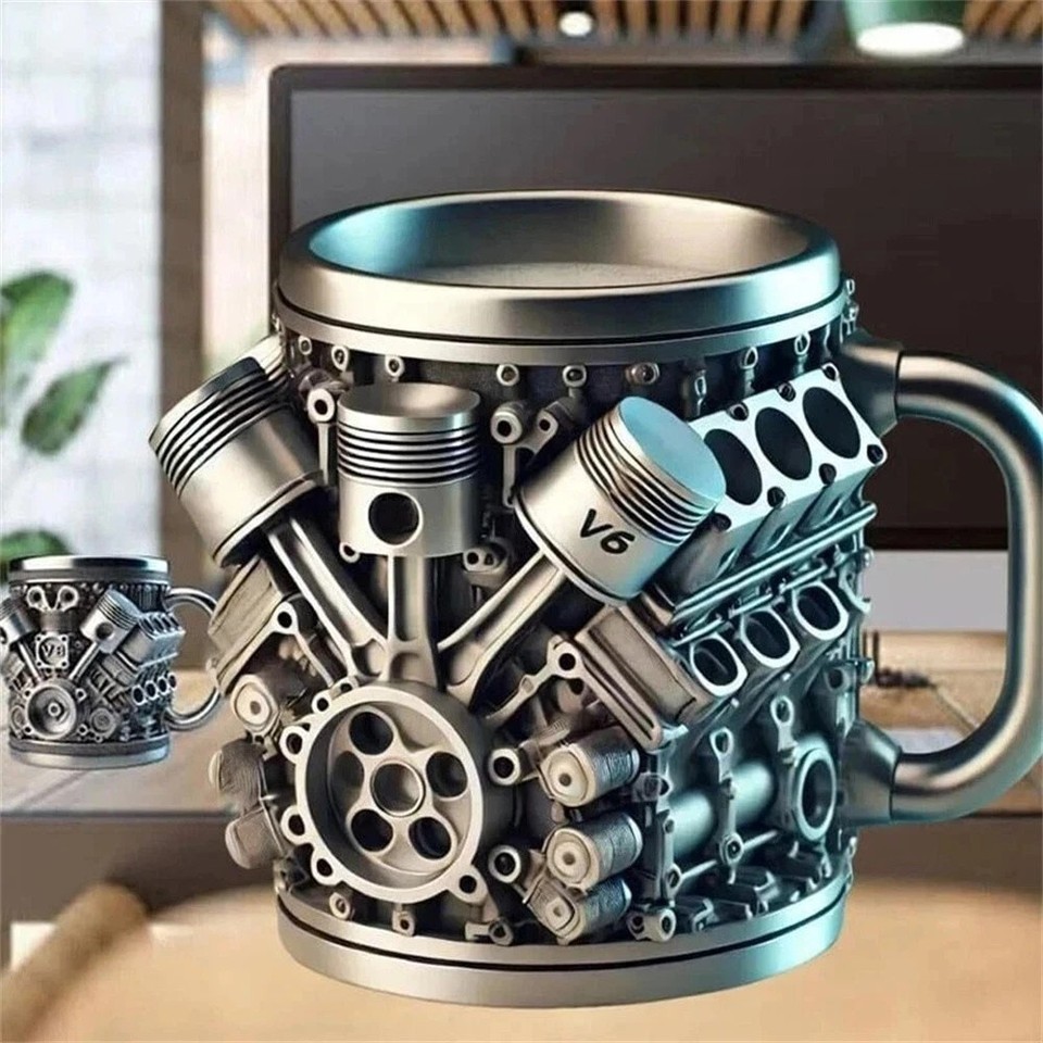 V6 V8 Engine Coffee Mug – Custom Stainless Steel Travel Cup for ...