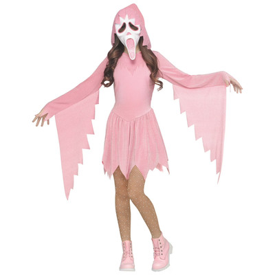 Fun World Scream Ghost Face Pink Glitter Child Costume + Mask Girls ...