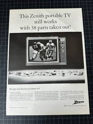 Vintage 1960s Zenith Television Print Ad | eBay