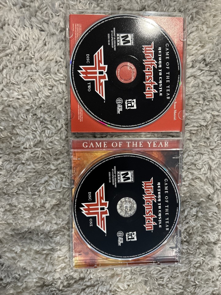Return to Castle Wolfenstein (PC CD-ROM, 2002, 2 CD Set) & Fallout 3 ...