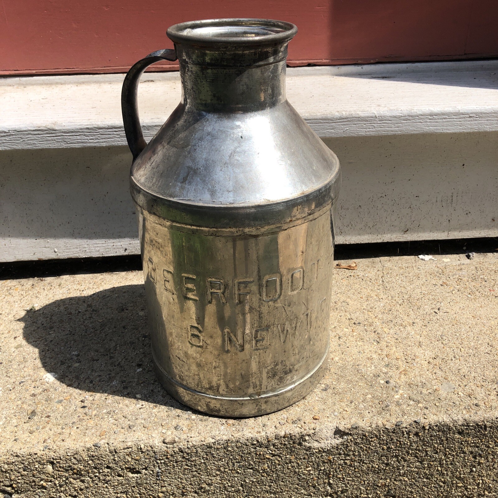 Vintage DEERFOOT Farms Newton MASS Dairy Milk Metal Jug Can 14” | eBay