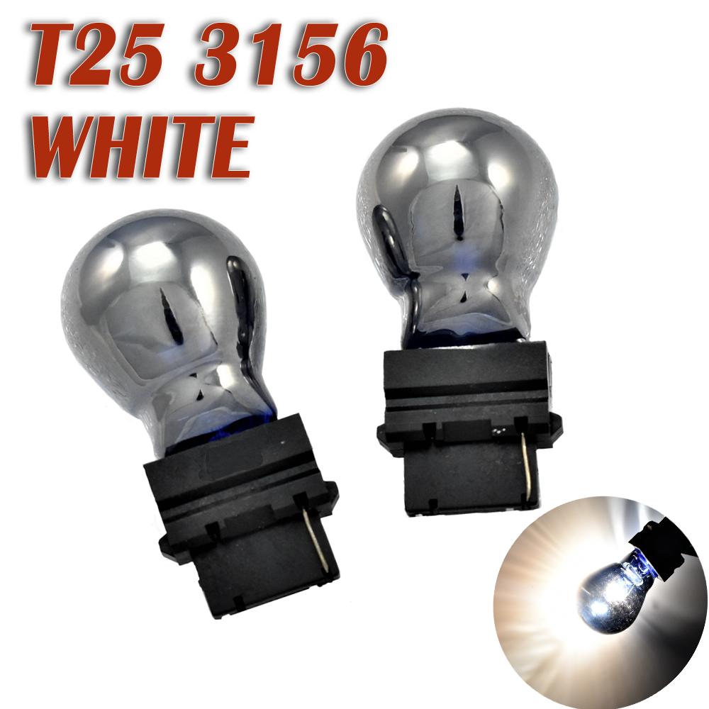 Rear Signal T25 3156 3456 White Silver Chrome Bulb K1 Fits Ford HA | eBay