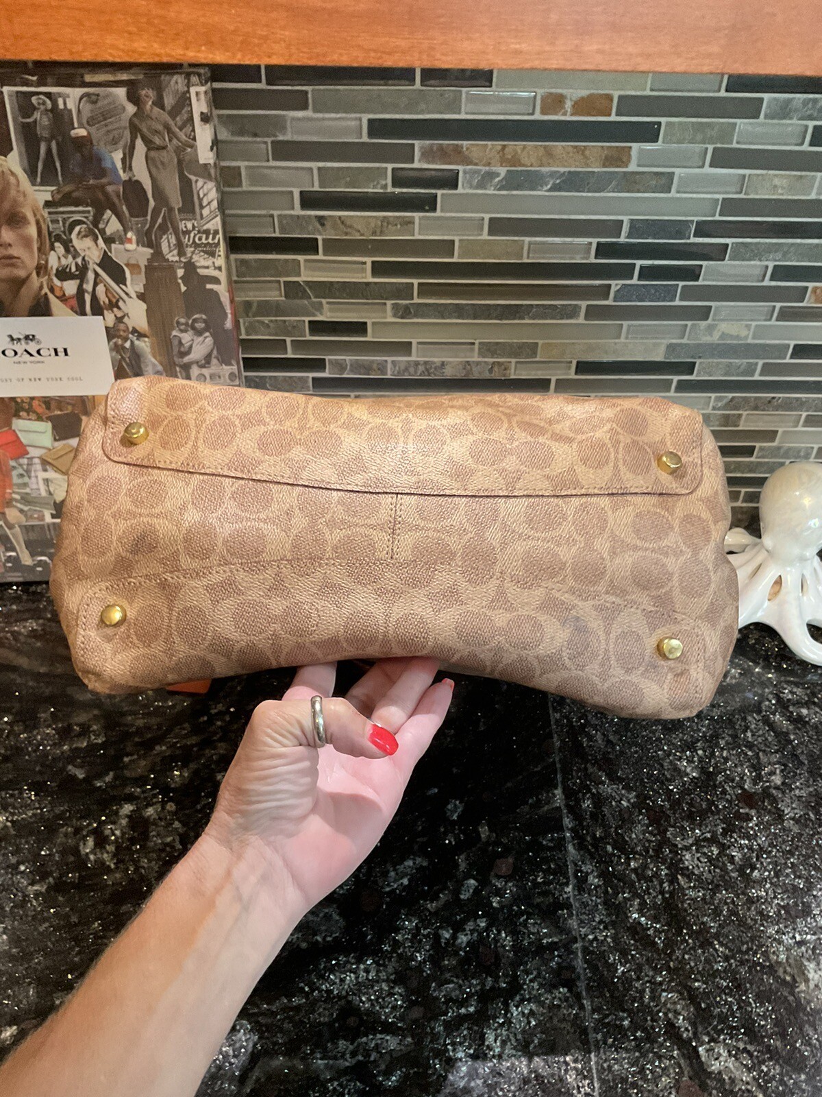 COACH Hadley Hobo In Signature Canvas & Leather Handb… - Gem