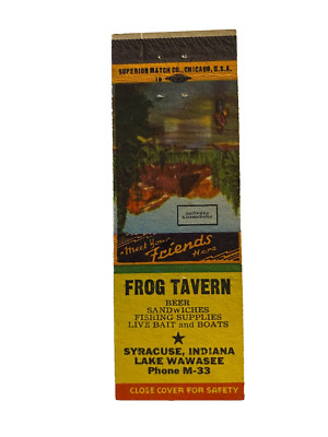 FROG TAVERN Matchbook Matchcover - SYRACUSE, INDIANA | eBay