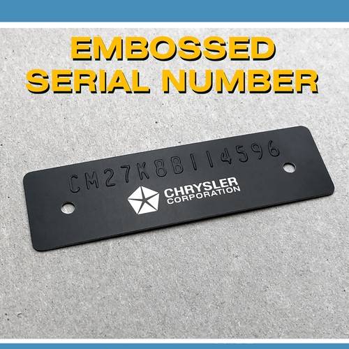 DODGE EMBOSSED STAMPED PLATE CAR TRUCK TAG FRAME CHASSIS BODY PLYMOUTH ...