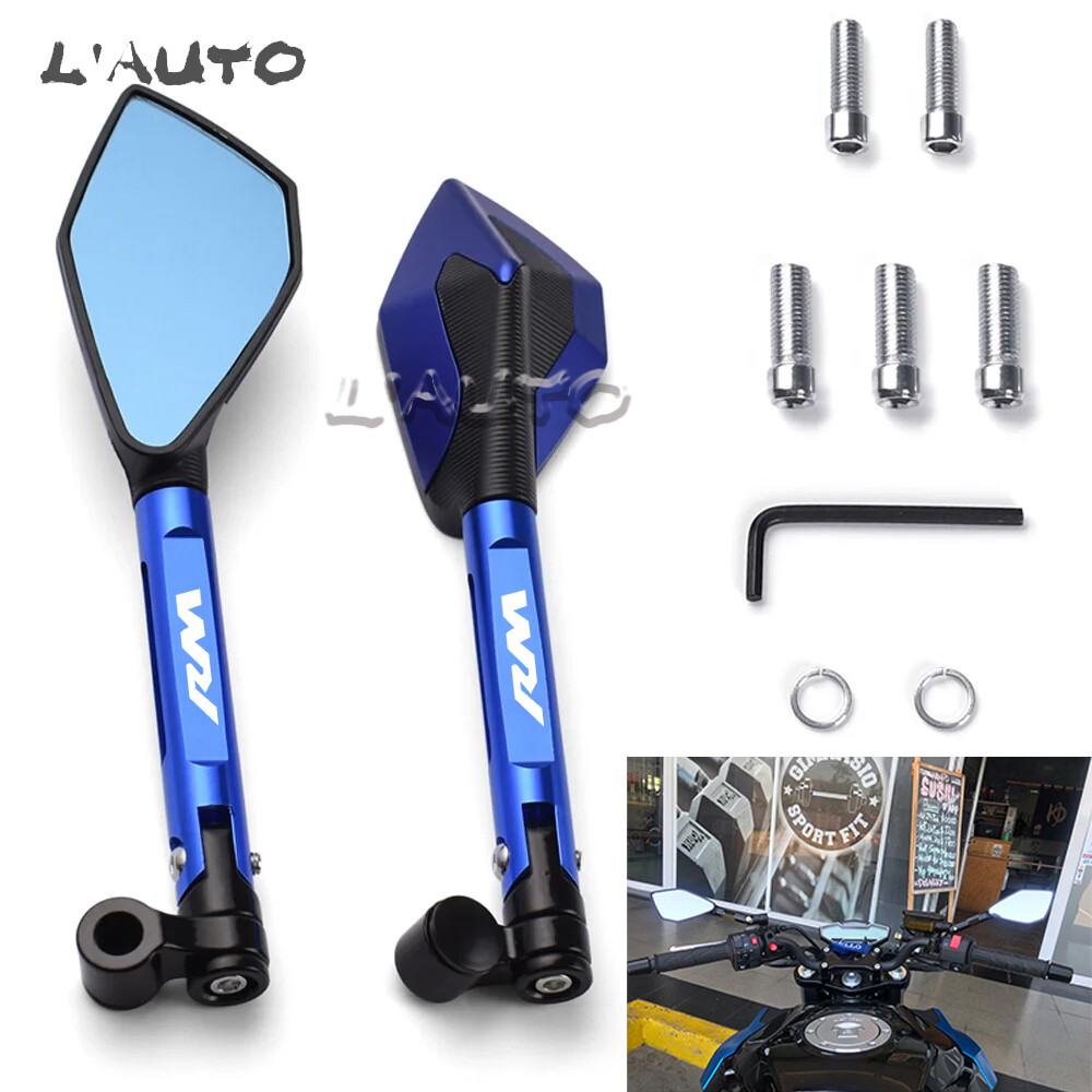 Blue Motorcycle side Rear view mirror anti-vertigo For SUZUKI RM 80 85 ...