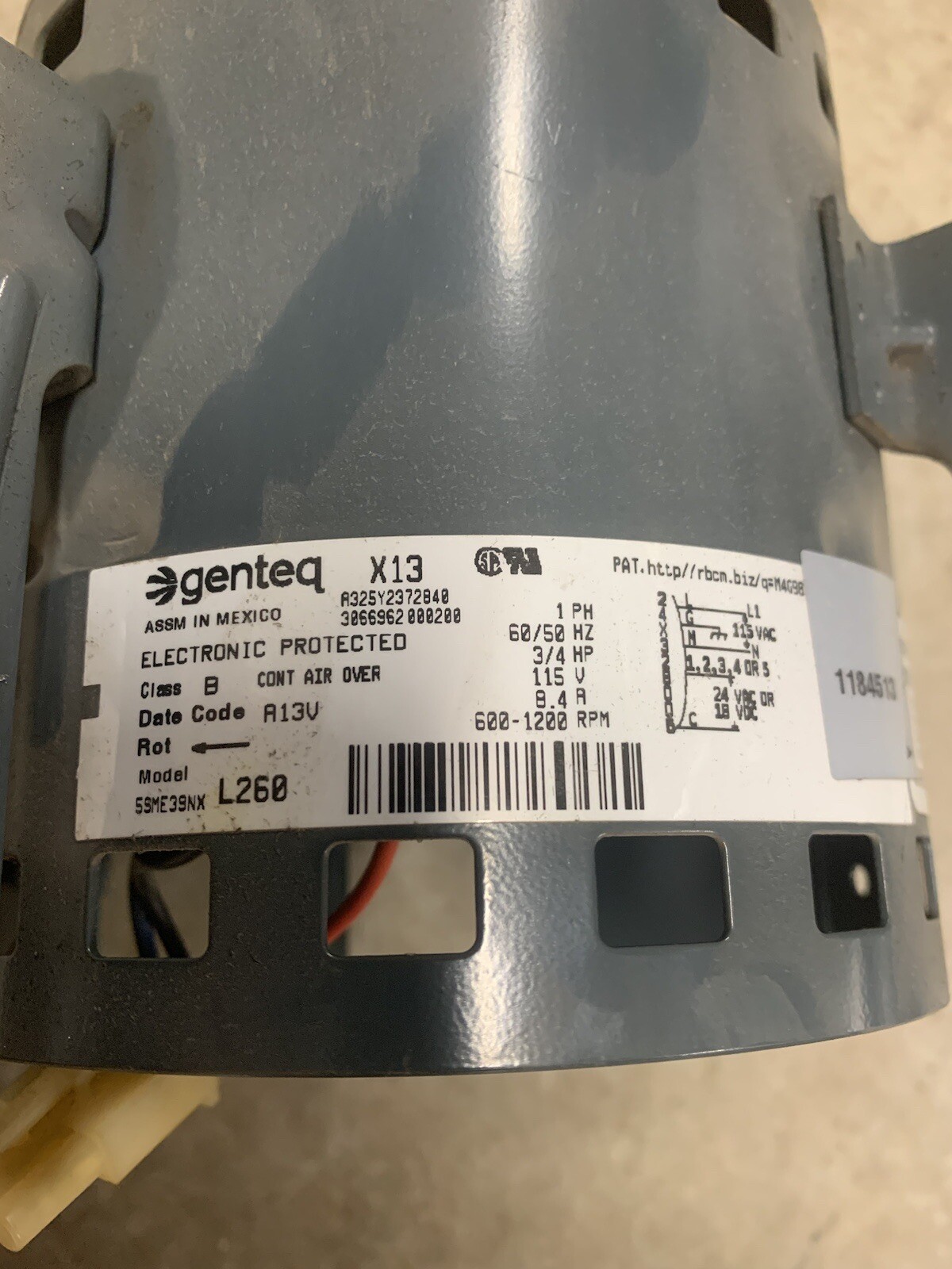 Genteq X13 Blower Motor & Module 3/4hp 5SME39NX L260, No Module ...