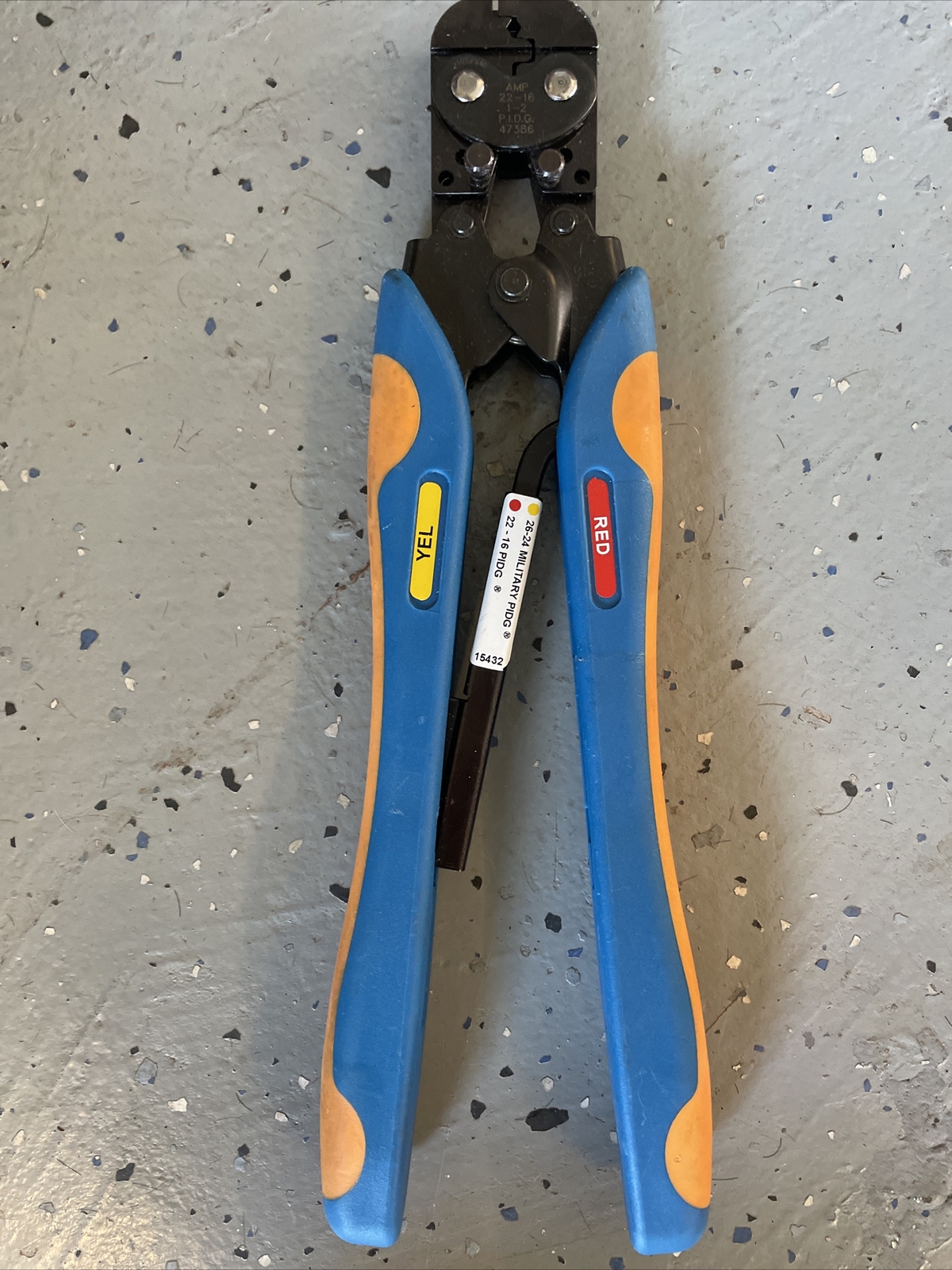 AMP 47386 Mod R Ratcheting Crimper 22-16 PIDG AMP-TE Terminals ...