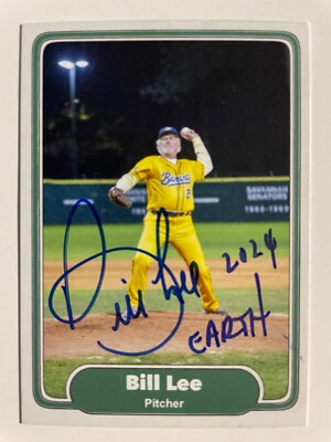 BILL LEE autograph SAVANNAH BANANAS pitcher SPACEMAN Red Sox custom ...