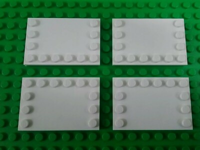*NEW* Lego White 6x4 Stud Base plates Smooth Baseplates Platforms - 4 ...