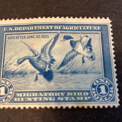 SCOTT# RW1 - 1934 $1 BLUE FEDERAL DUCK STAMP MHOG | eBay