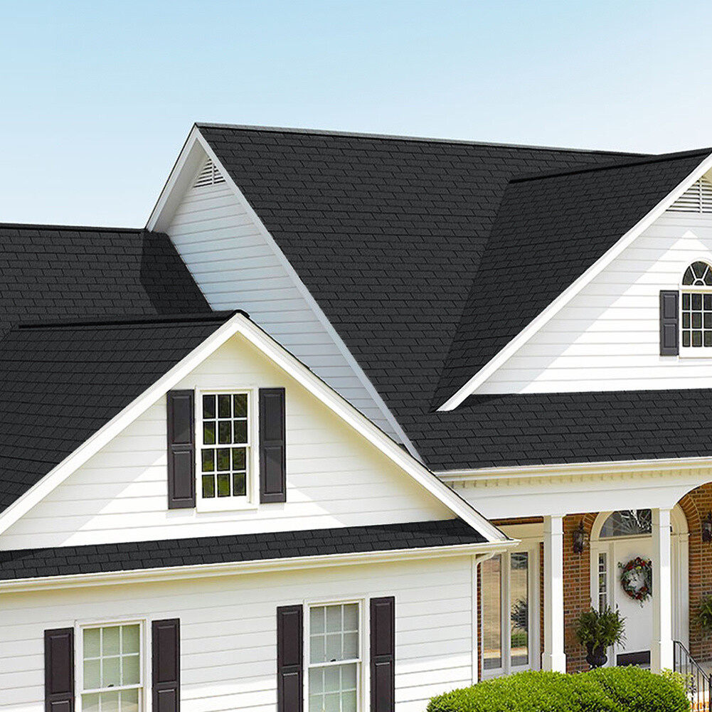 Black Asphalt Roof Shingles Self-Adhesive Sheds Arbour Roofing Felt ...
