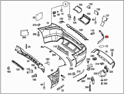 Genuine MERCEDES V251 R-CLASS W251 V251 Reflector 2518200274 | eBay