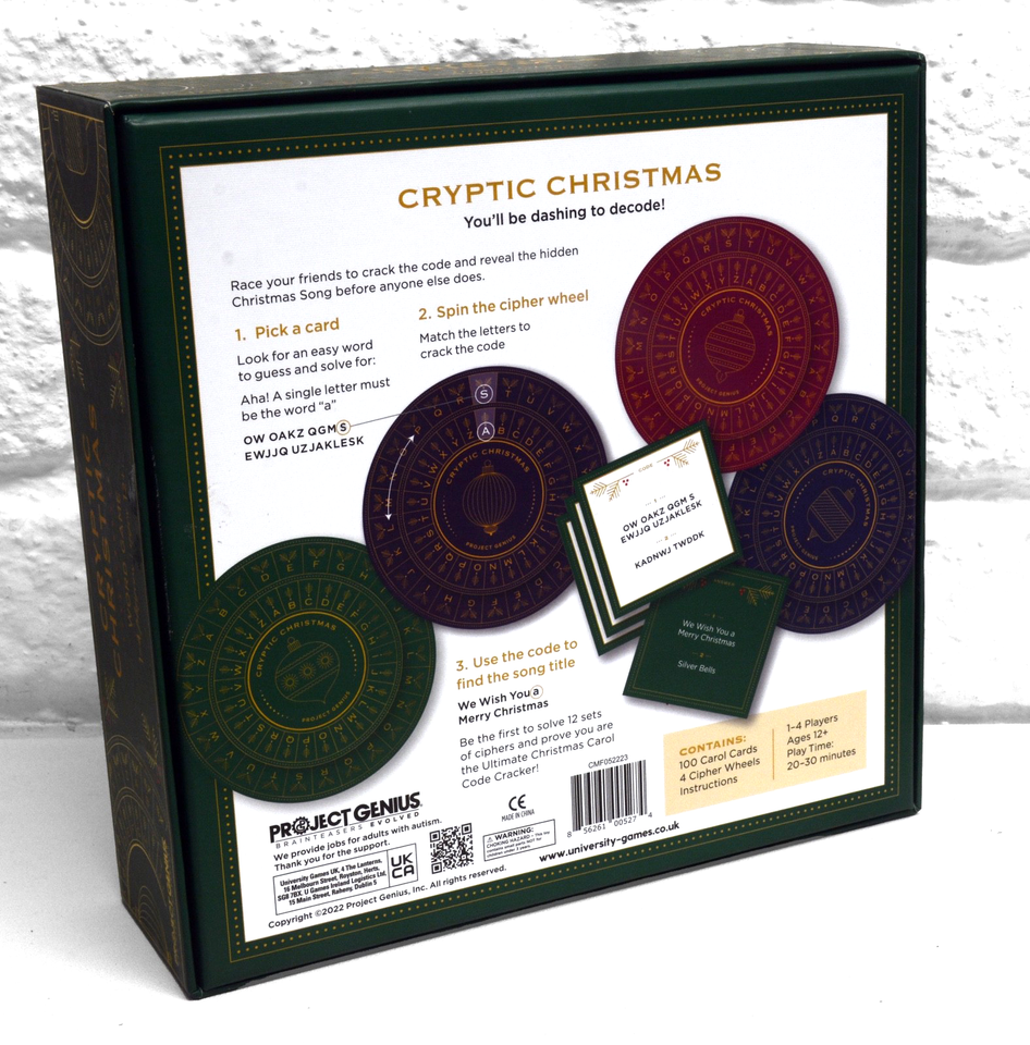 Project Genius CRYPTIC CHRISTMAS Festive Word Game, Complete Family ...